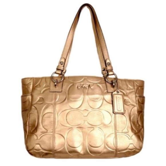 Coach | Bags | Coach Embossed Signature C Leather Gallery Tote In ...